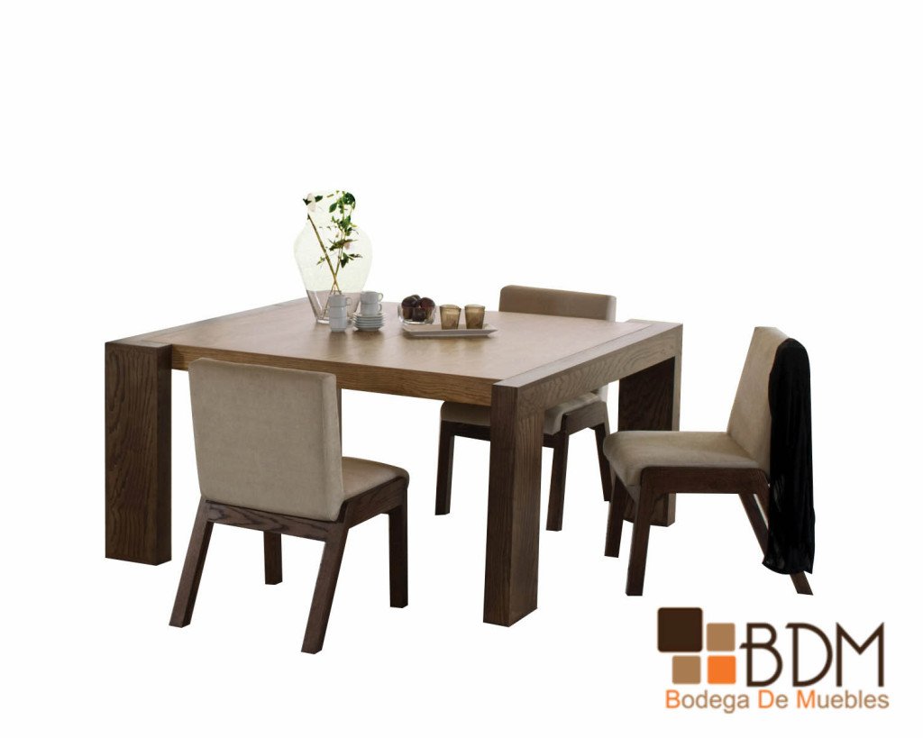 Comedor Cuadrado en Madera "Ambar" - Bodega de Muebles | Mueblería Online