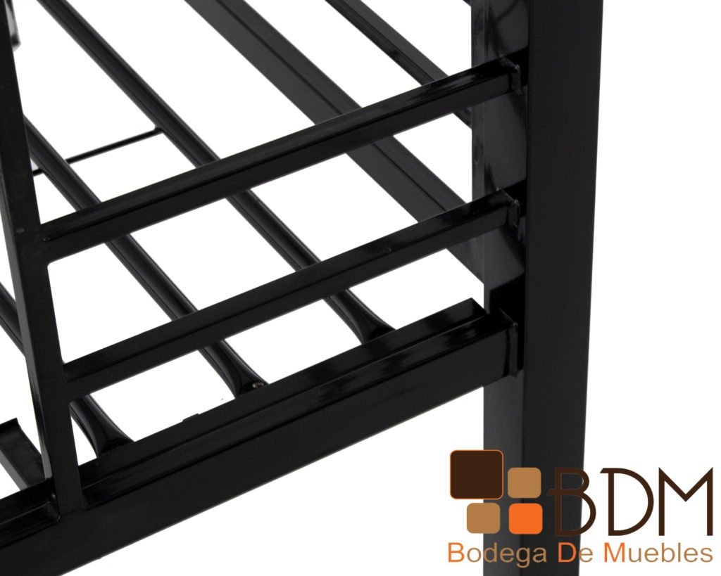 Litera tubular individual en acero color negro - Bodega de muebles