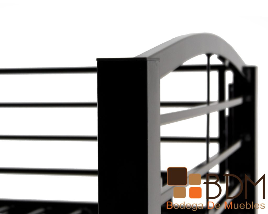 Litera tubular individual en acero color negro - Bodega de muebles