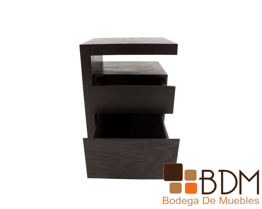 Buro moderno en madera MDF enchapado encino color chocolate - BDM