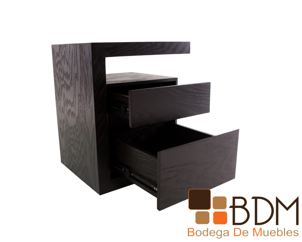 Buro moderno en madera MDF enchapado encino color chocolate - BDM