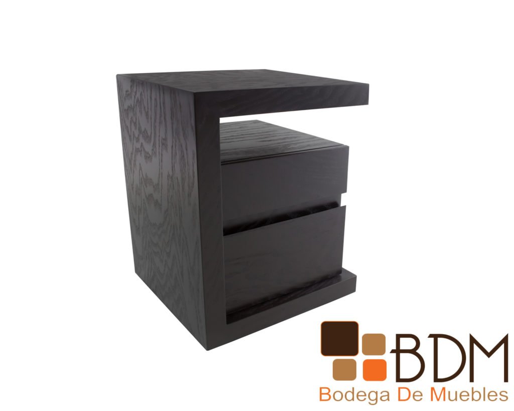 Buro moderno en madera MDF enchapado encino color chocolate - BDM