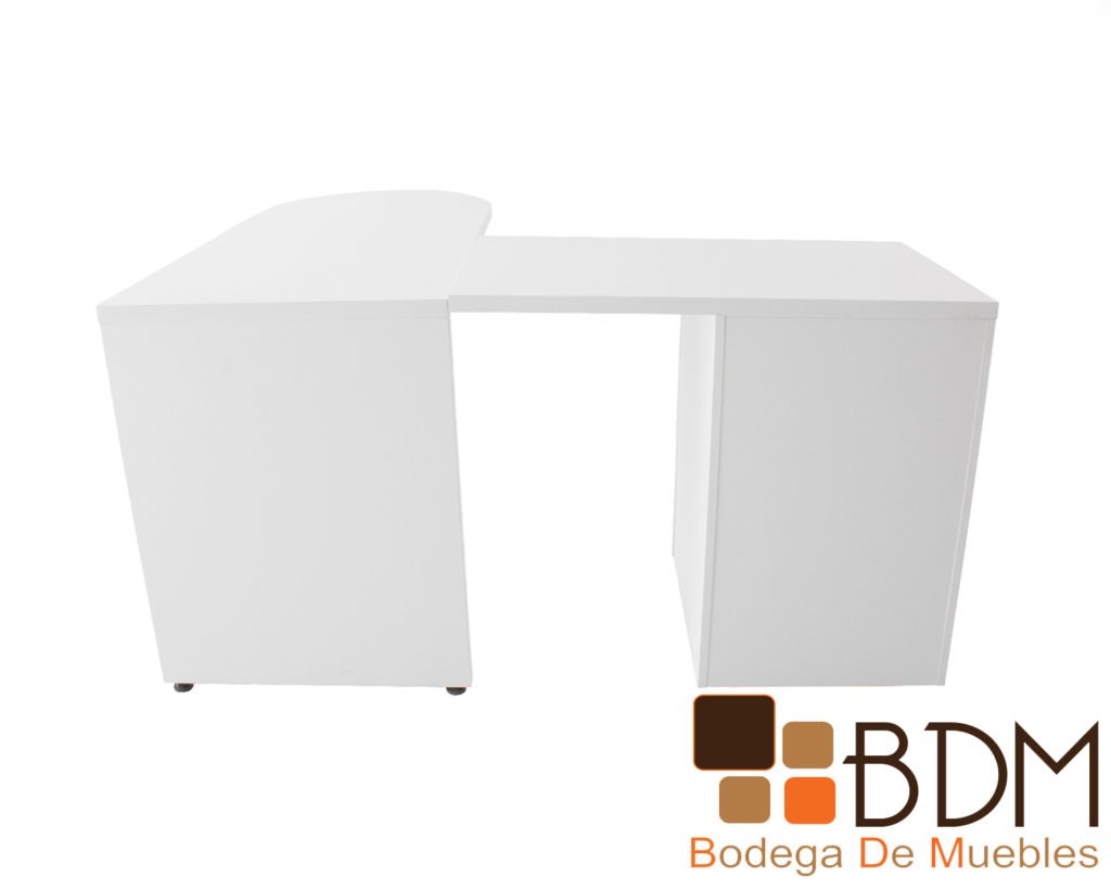Escritorio moderno para oficina con archivero color blanco - Bdm